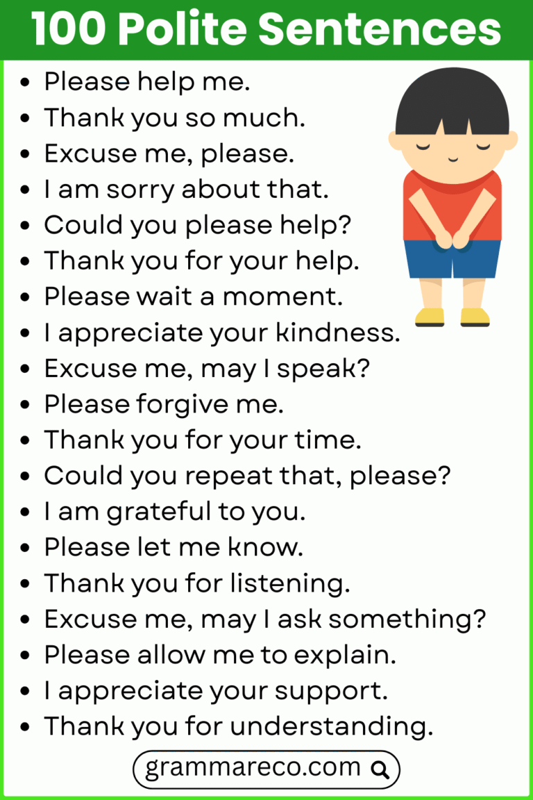 100+ Polite English Sentences for Teachers and Students | Grammareco.com