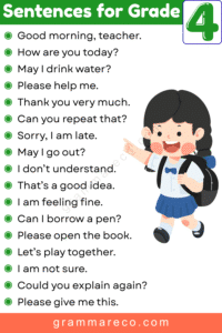 200+ Basic Sentences for Grade 4 Easy to Read with Pictures ...