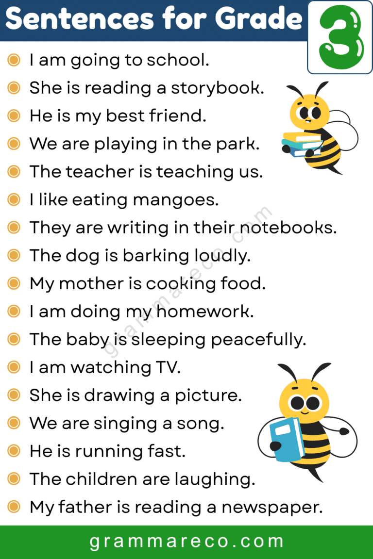 100+ Simple Short Sentences for Grade 3 to Read and Write Easily ...