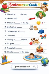 Simple Sentences for Grade 1 for Kids with Worksheets & Answers ...