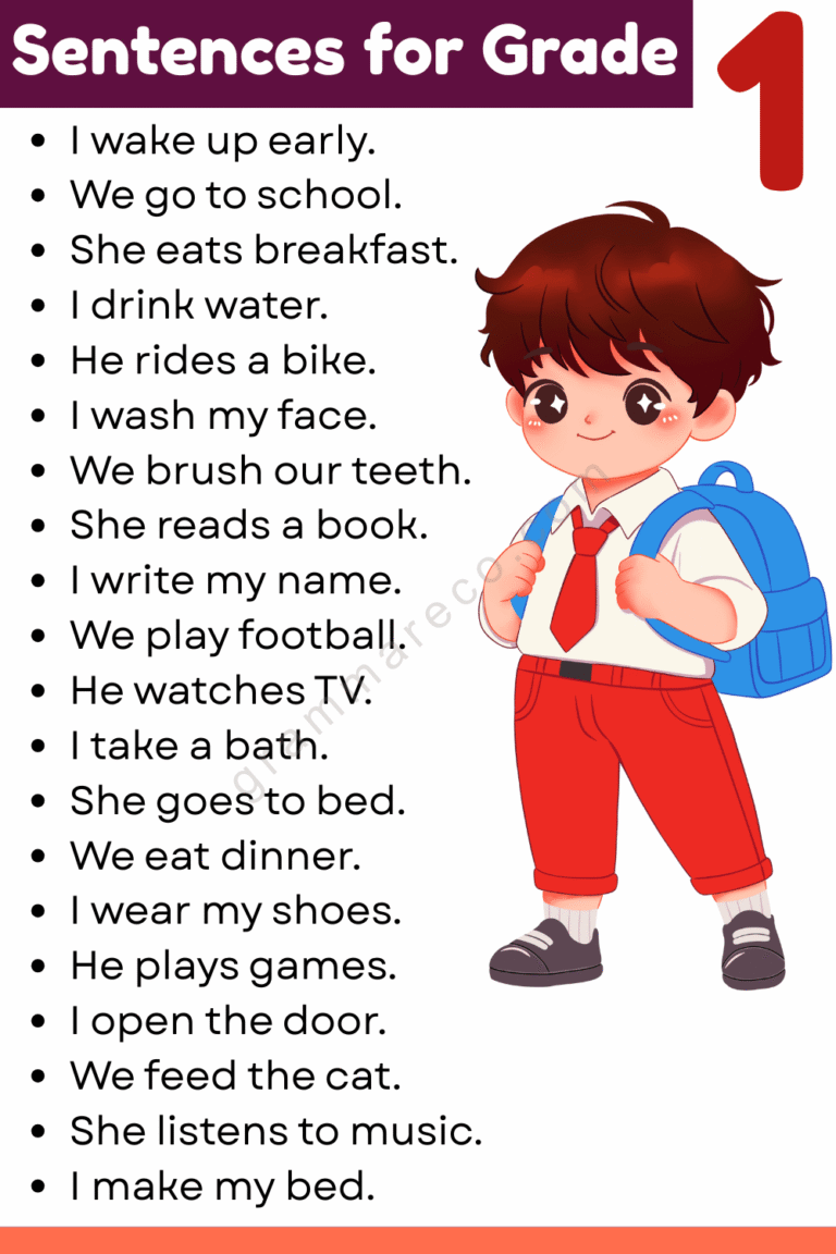 Simple Sentences for Grade 1 for Kids with Worksheets & Answers ...