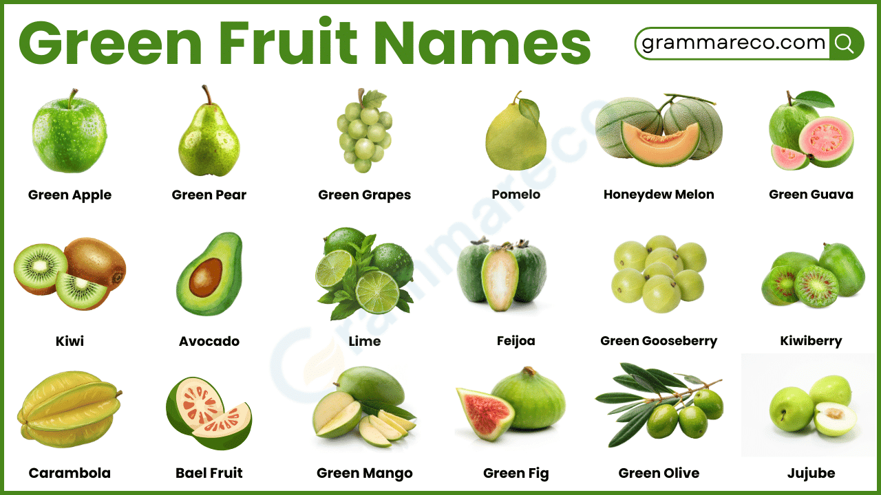 Green Fruits with Photos: Know the List of 59 Green Fruit Names ...