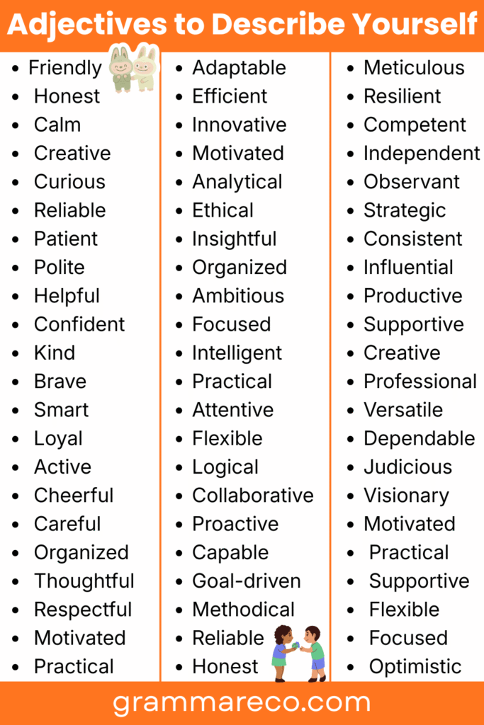 150+ Unique Adjectives to Describe Yourself in any Situation ...