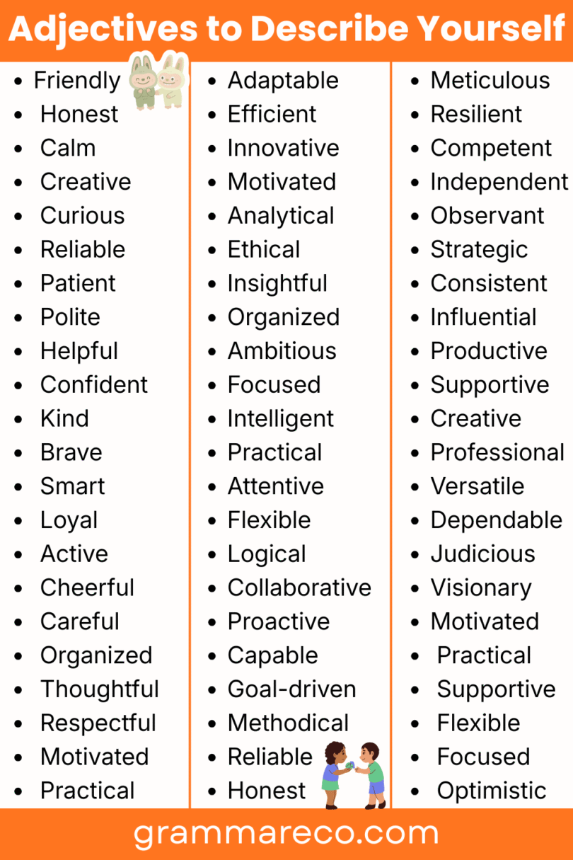150+ Unique Adjectives to Describe Yourself in any Situation ...