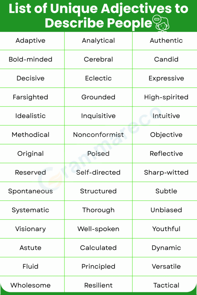 200+ Positive and Negative Adjectives to Describe People | Grammareco.com