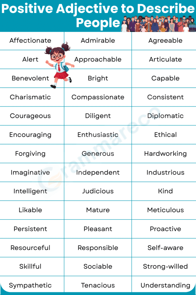200+ Positive and Negative Adjectives to Describe People | Grammareco.com