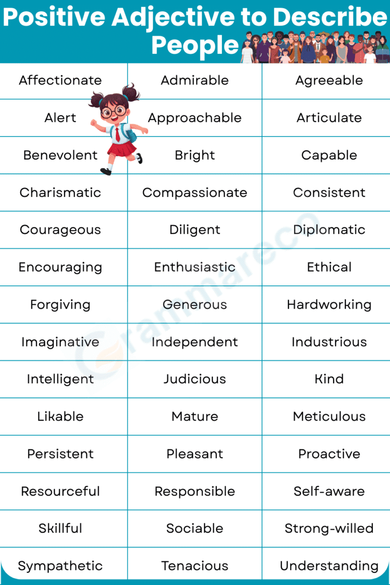 200+ Positive and Negative Adjectives to Describe People | Grammareco.com