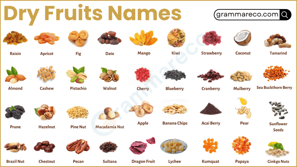 100+ Dried Fruits Names and Pictures: List, with Benefits and Uses ...