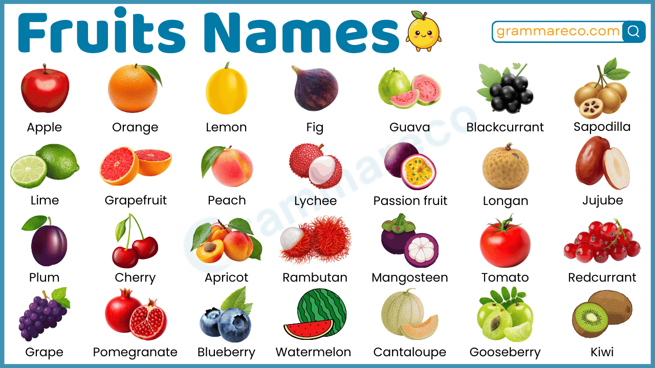 200+ Fruits Names: Types of Fruit with their Pictures and List ...