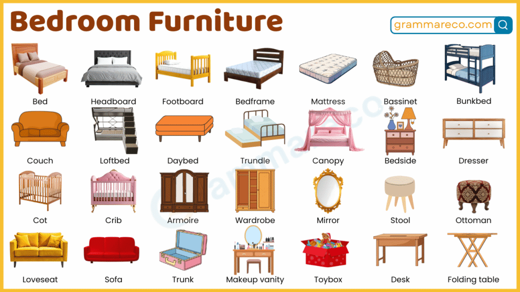 42+ Types of Bedroom Furniture with Names and Pictures | Grammareco.com