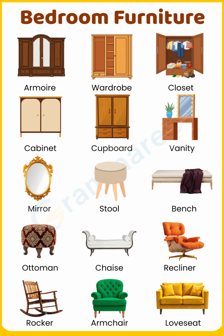 42+ Types of Bedroom Furniture with Names and Pictures | Grammareco.com