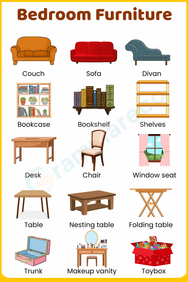 42+ Types of Bedroom Furniture with Names and Pictures | Grammareco.com