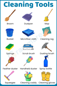 Names of 100+ Cleaning Tools and Supplies with Pictures | Grammareco.com