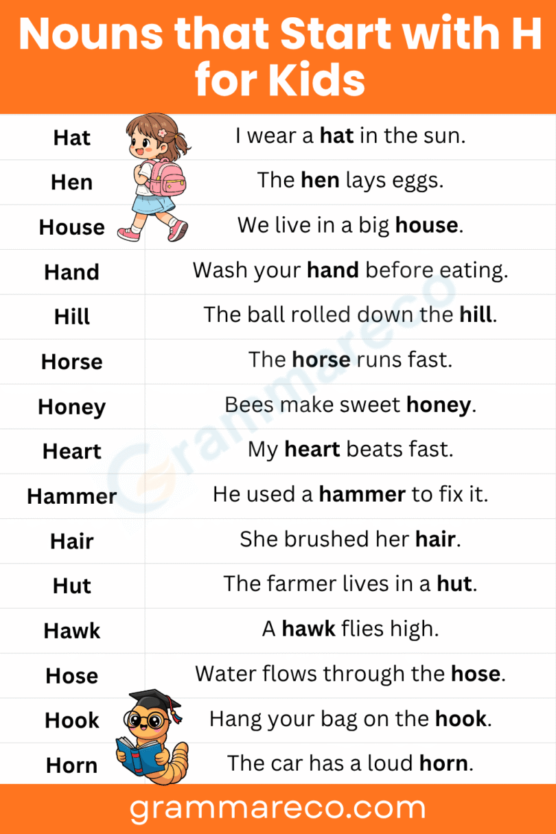 320+ Common Nouns that Start with H with Examples and Pictures ...