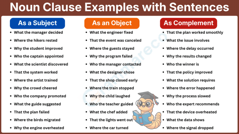 120+ Noun Clause Examples with Sentences and their Answer | Grammareco.com