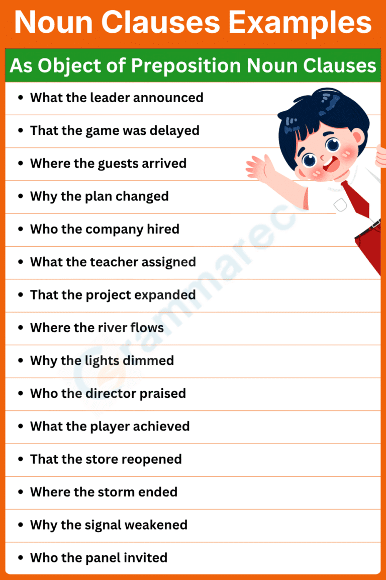 120+ Noun Clause Examples with Sentences and their Answer | Grammareco.com