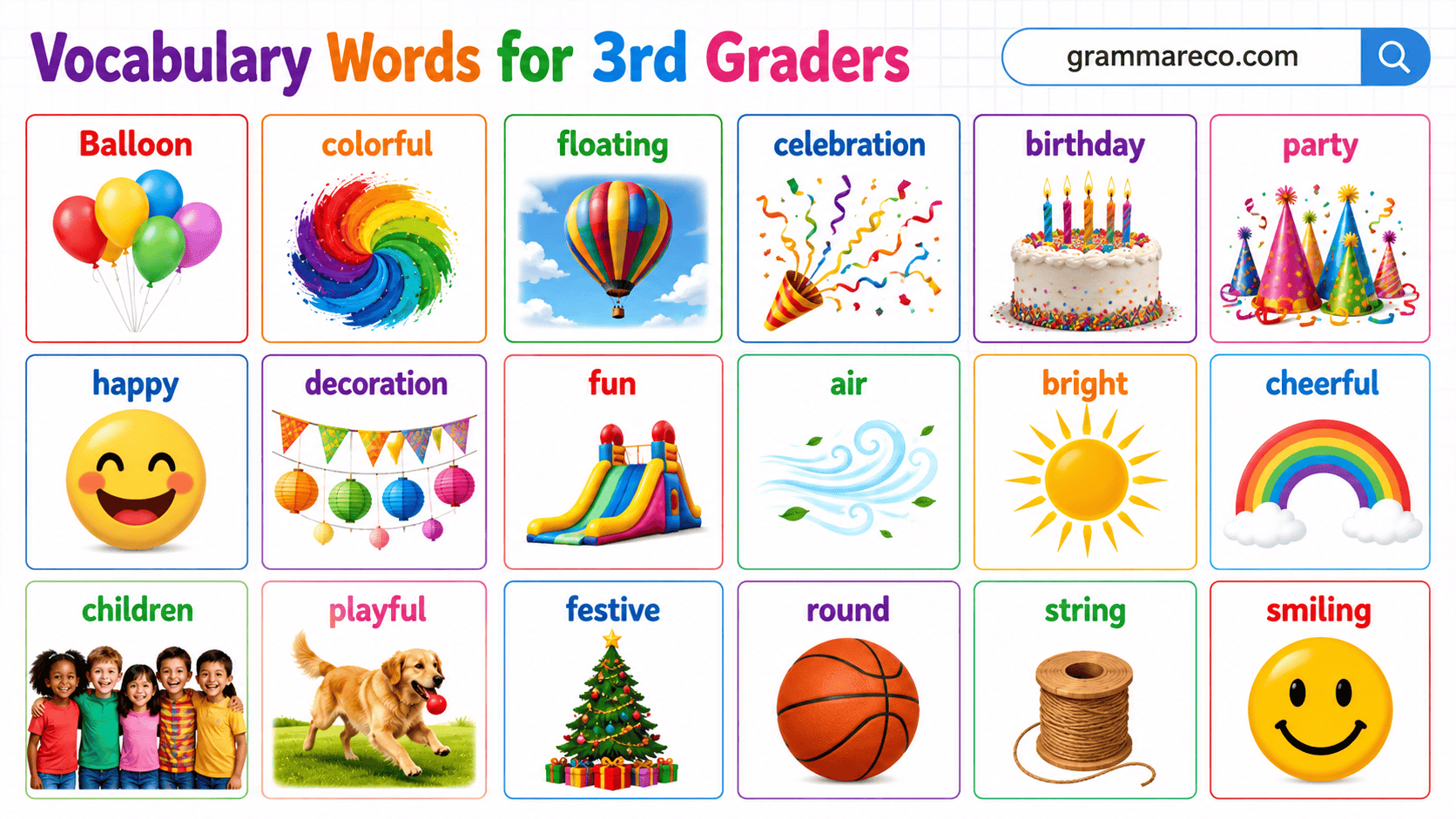 150+ Vocabulary Words for 3rd Graders: Words with Meanings | Grammareco.com